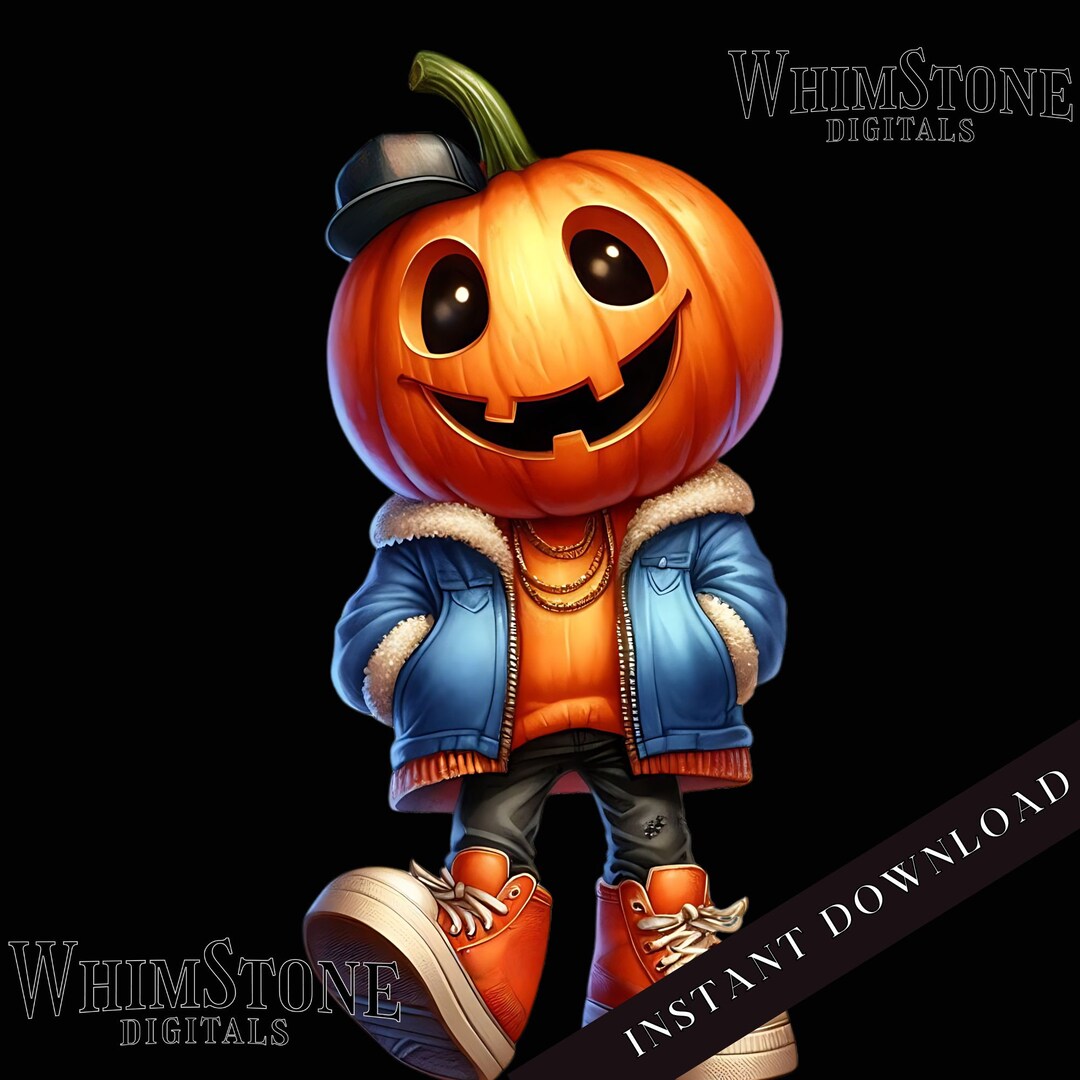 Hip Hop Pumpkin Man PNG, Pumpkin Dtf Design, Pumpkin Head Sublimation ...