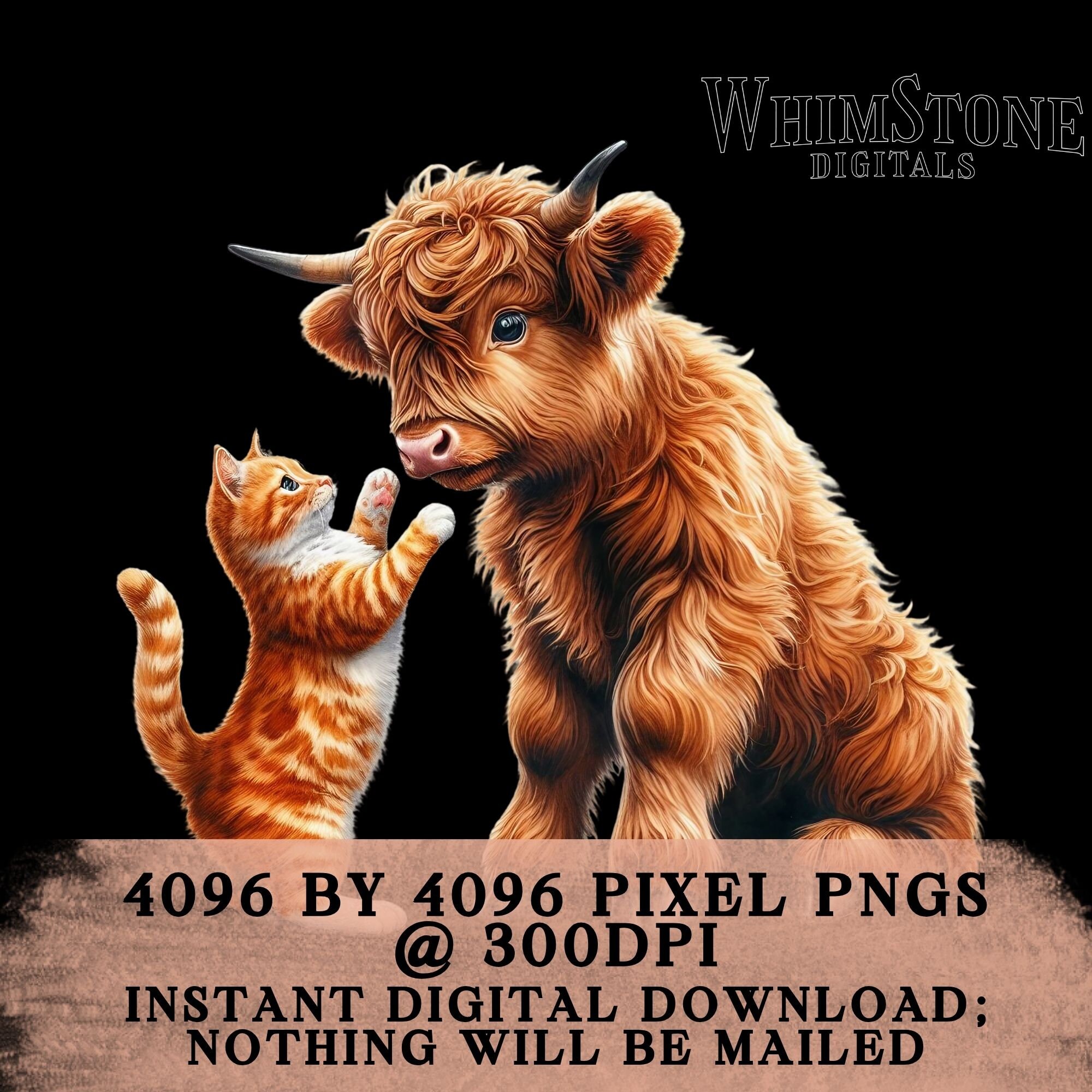 Baby Highland Cow Clipart Bundle, Watercolor Highland Pngs, Floral Cow ...