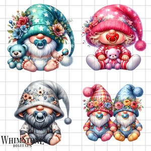 Baby Gnomes Clipart Bundle, Gnome Babies PNG Bundle, Floral Gnomes Pngs ...