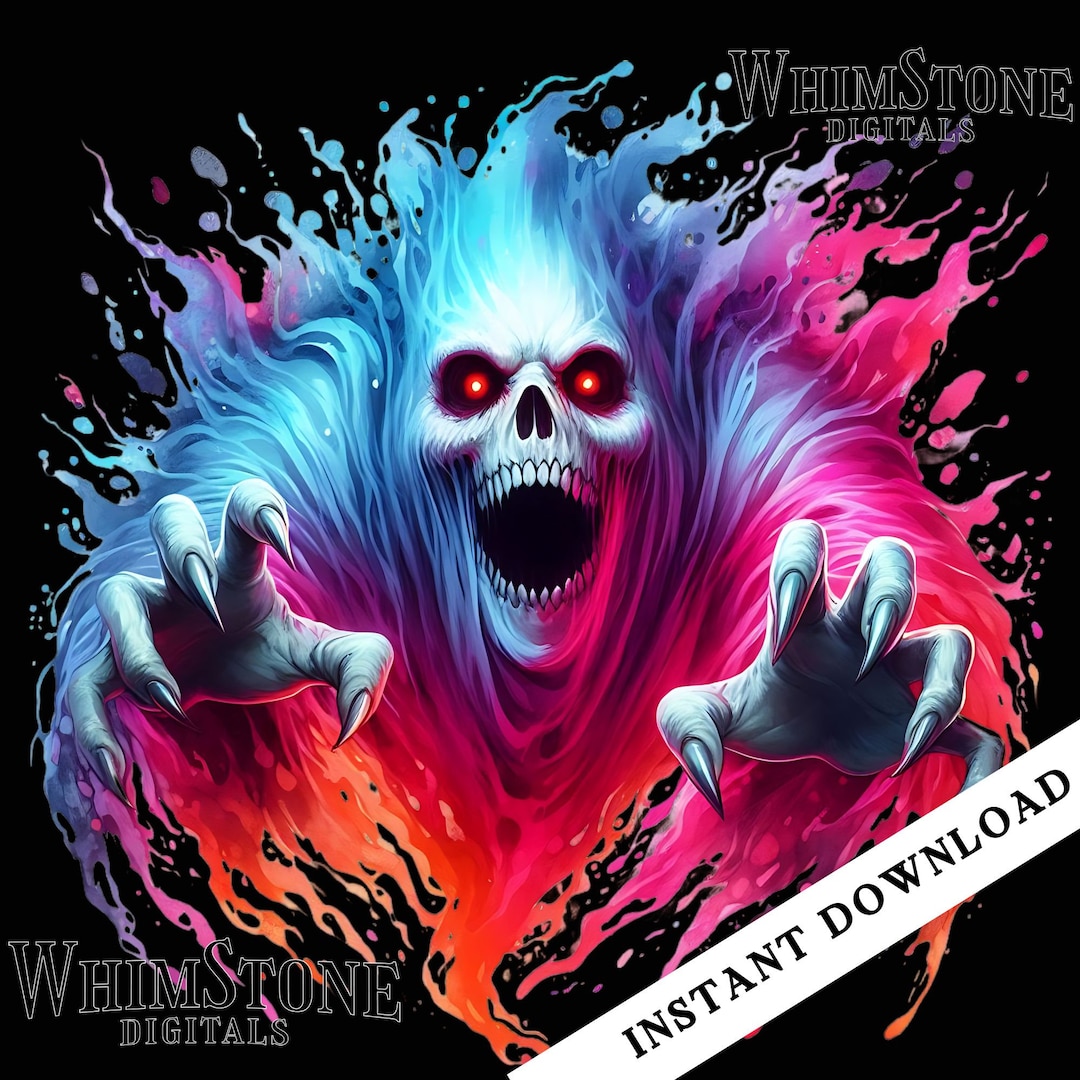 Spooky Ghost PNG, Creepy Ghost Dtf Design, Halloween Clipart, Haunting ...