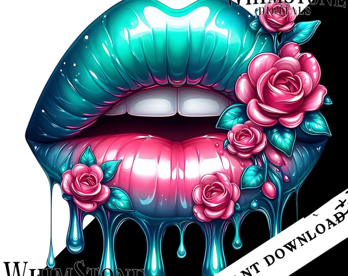 Texas Flag Lips PNG, Kiss Lips Dtf Design, Dripping Lip Clipart, Texas ...