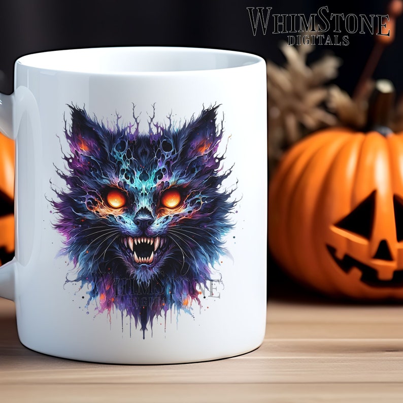 Undead Cat PNG, Creepy Cat Dtf Design, Halloween Clipart, Haunting ...
