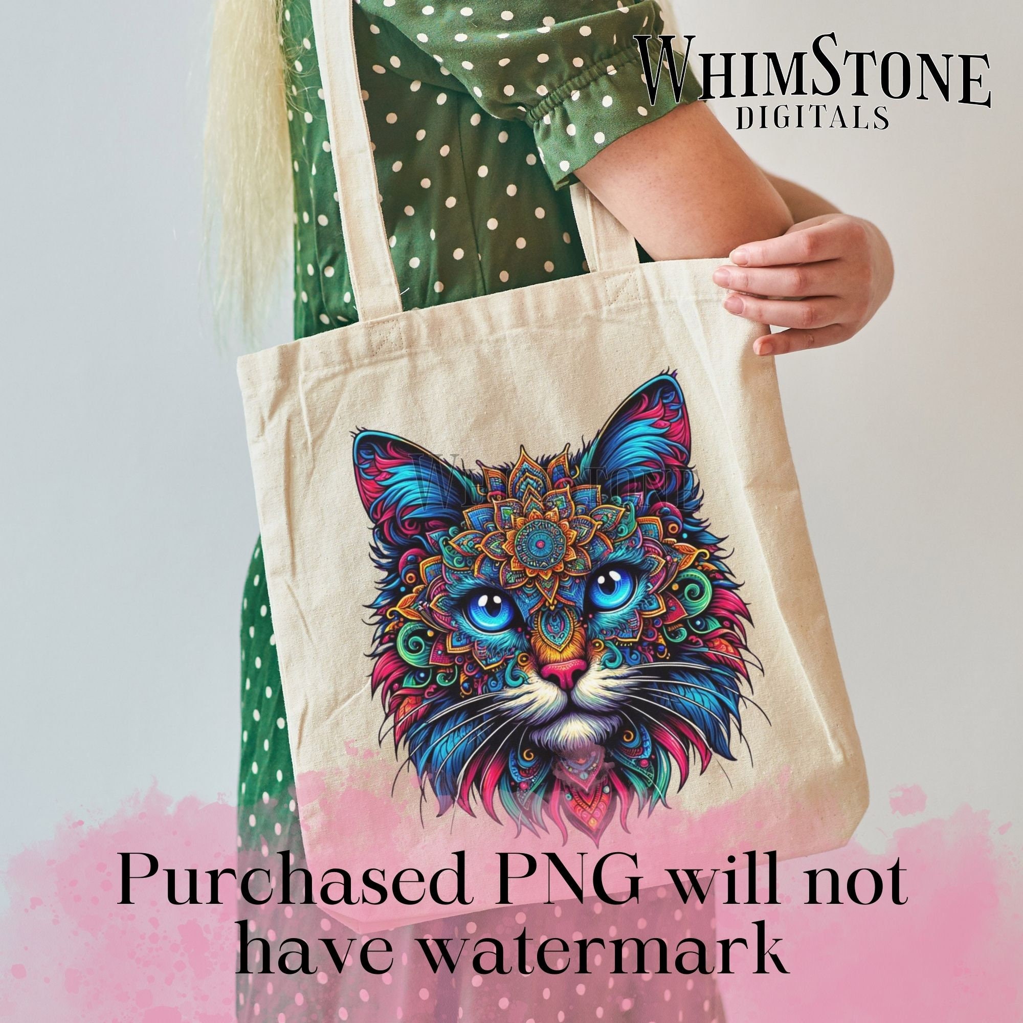 Beautiful Cat PNG Mandala Cat Dtf Design Colorful Cat Sublimation ...