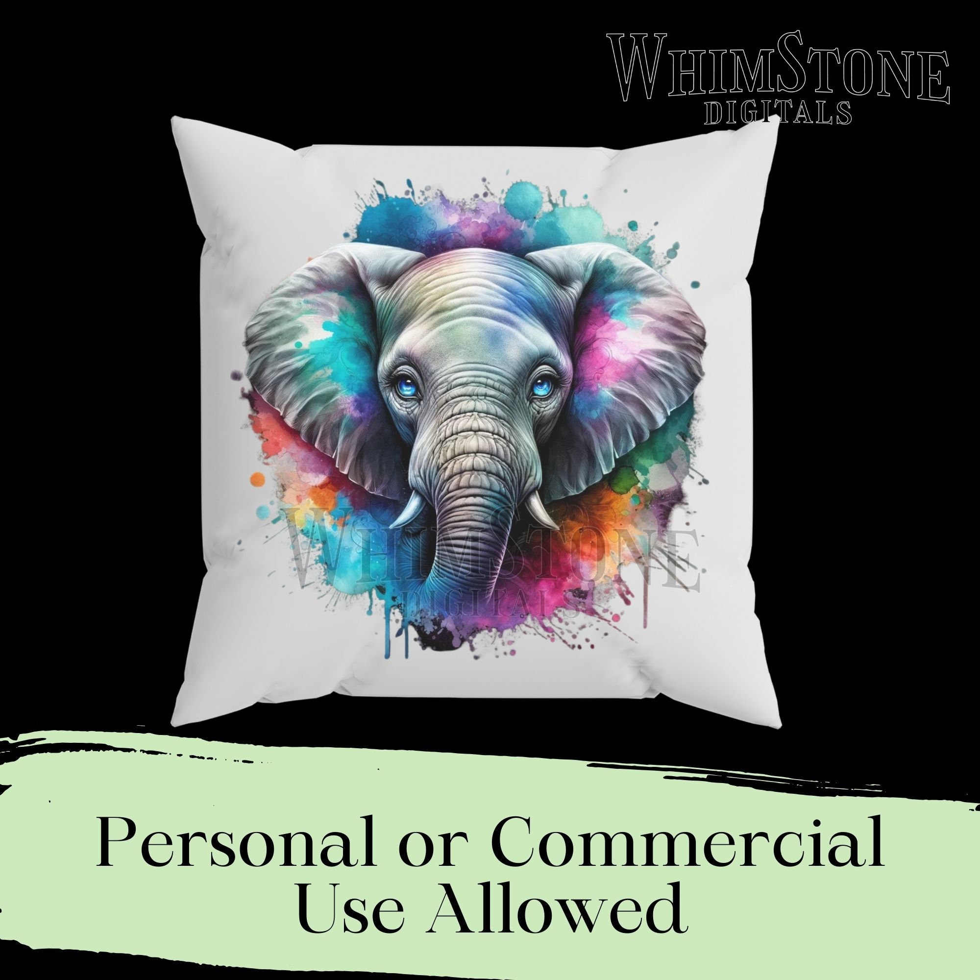 Watercolor Elephant PNG DTF Design Artistic Watercolor Elephant Clipart ...
