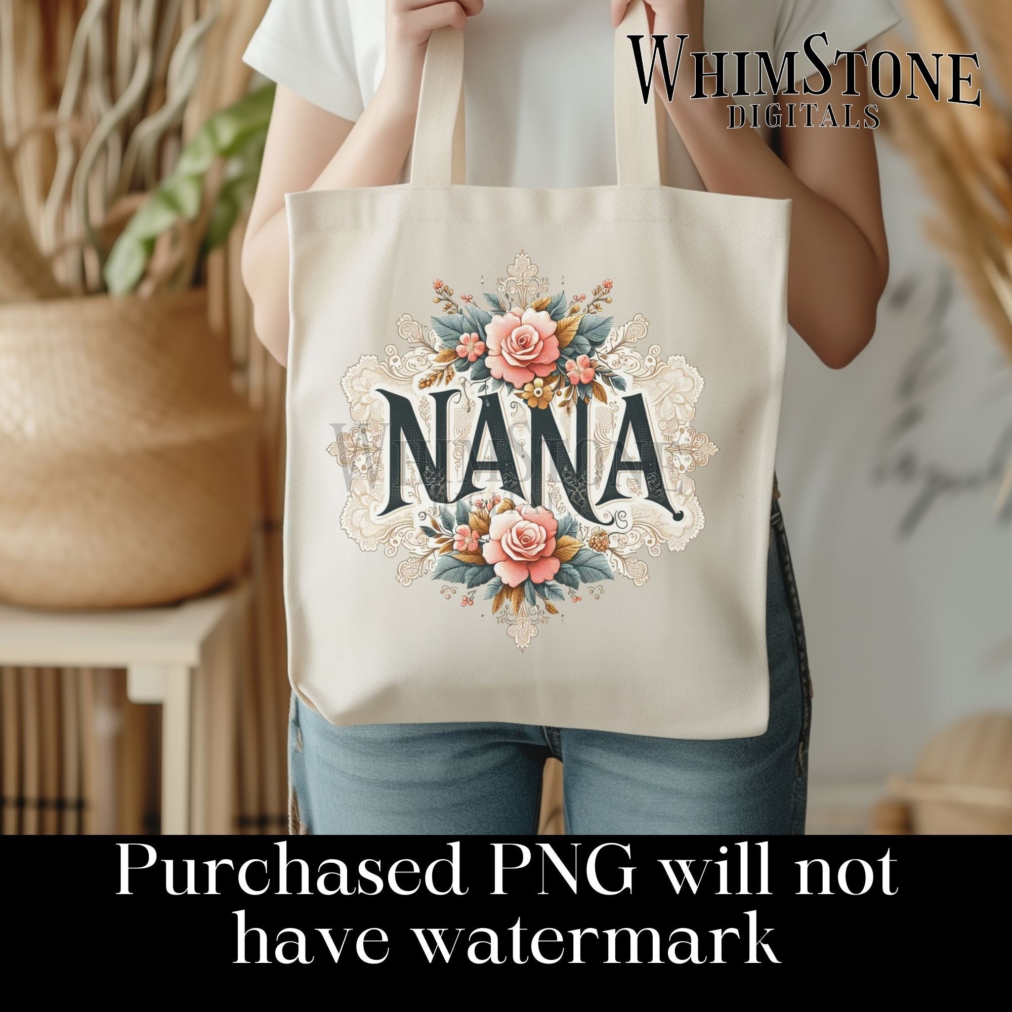 Vintage Floral Nana PNG Nana DTF Nana Flower Sublimation Vintage Flowers Png Nana Clipart Nana ...