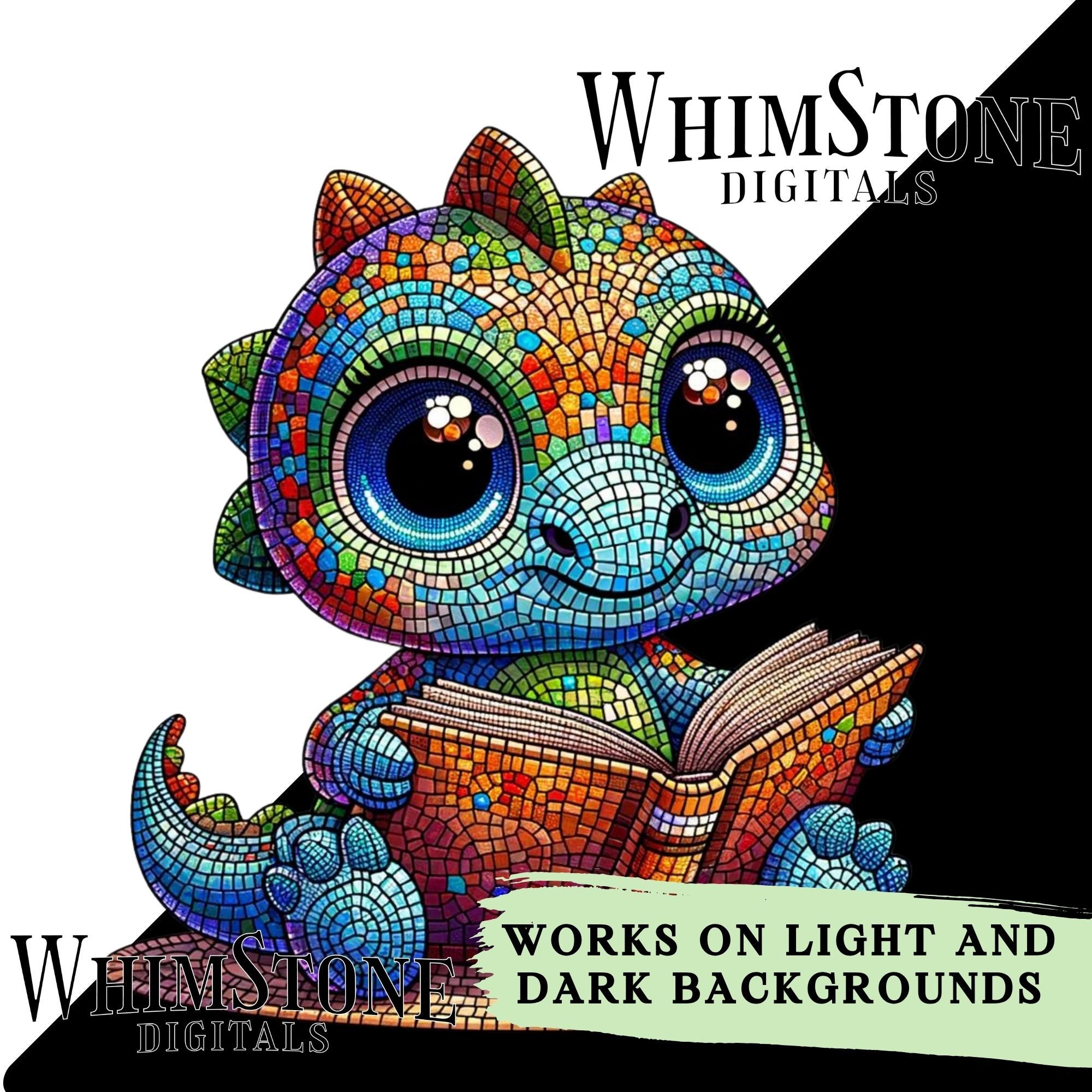 Dinosaur Reading PNG, Reading Dino DTF Design, Cute Dinosaur PNG ...