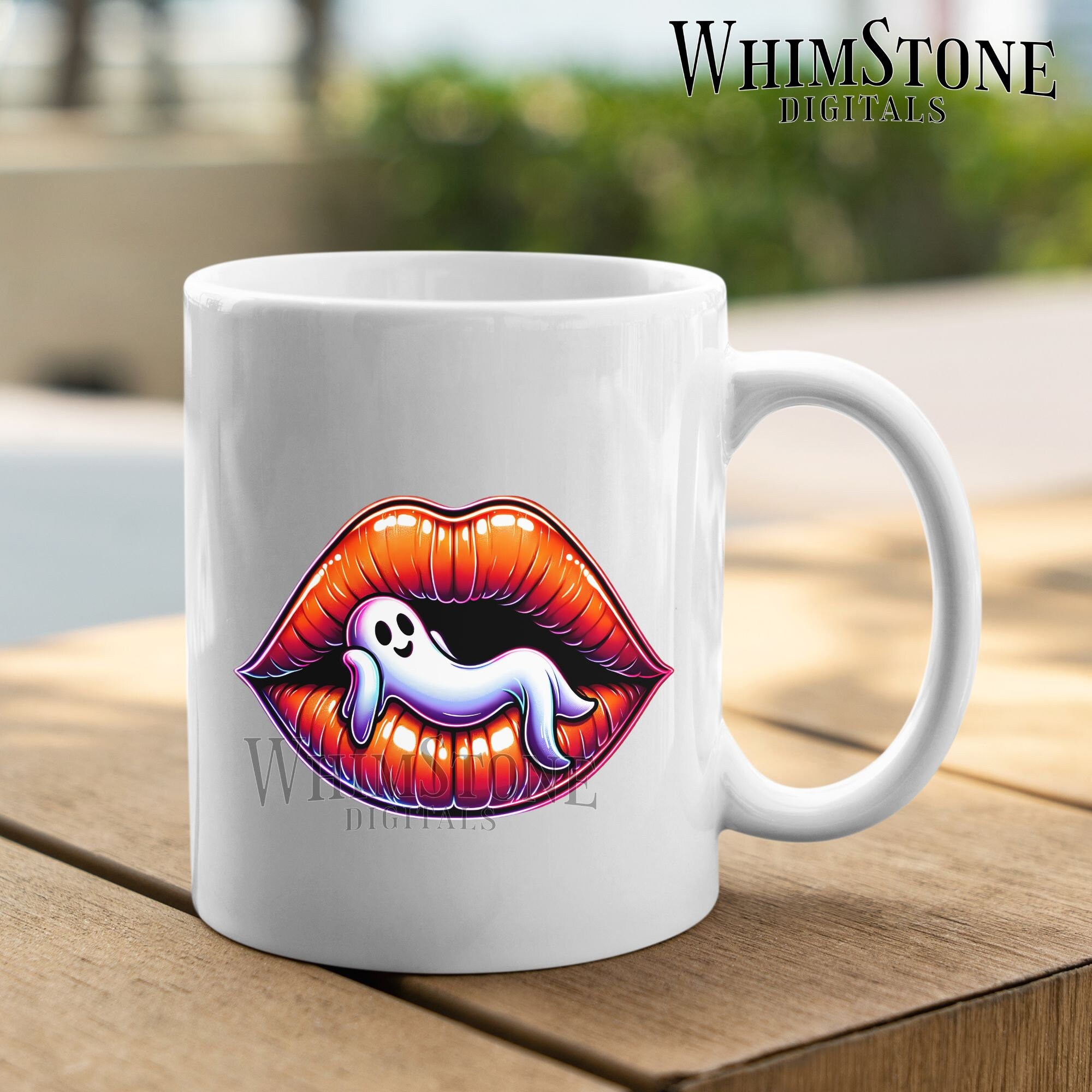 Cute Ghost Lips PNG, Lip Dtf Design, Friendly Ghost Sublimation ...