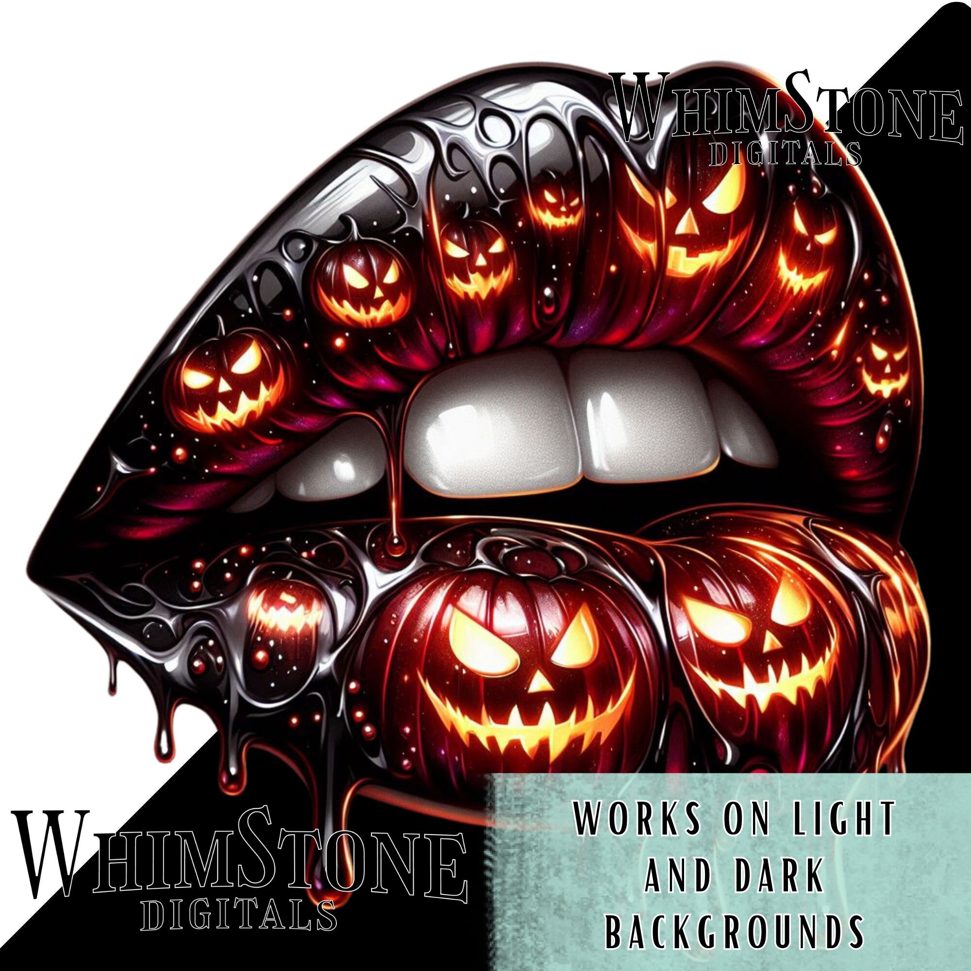 Spooky Lips PNG, Lips Dtf Design, Jack O Lantern Lips Clipart, Kiss ...