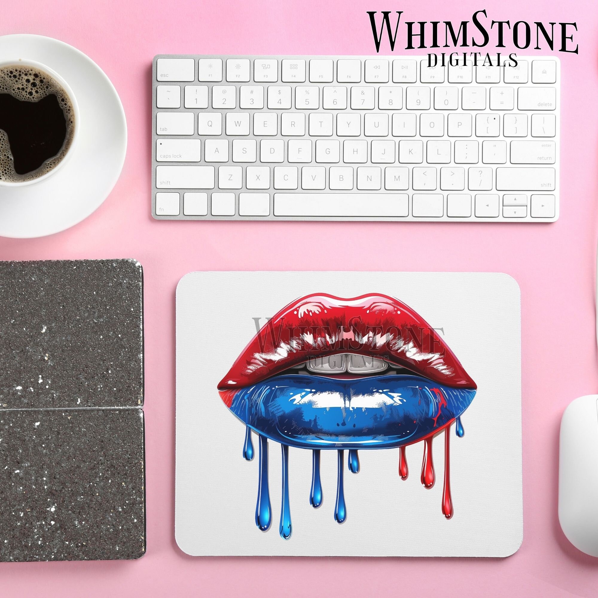 Red and Blue Lips PNG, Kiss Lips Dtf Design, Patriotic Clipart, USA ...