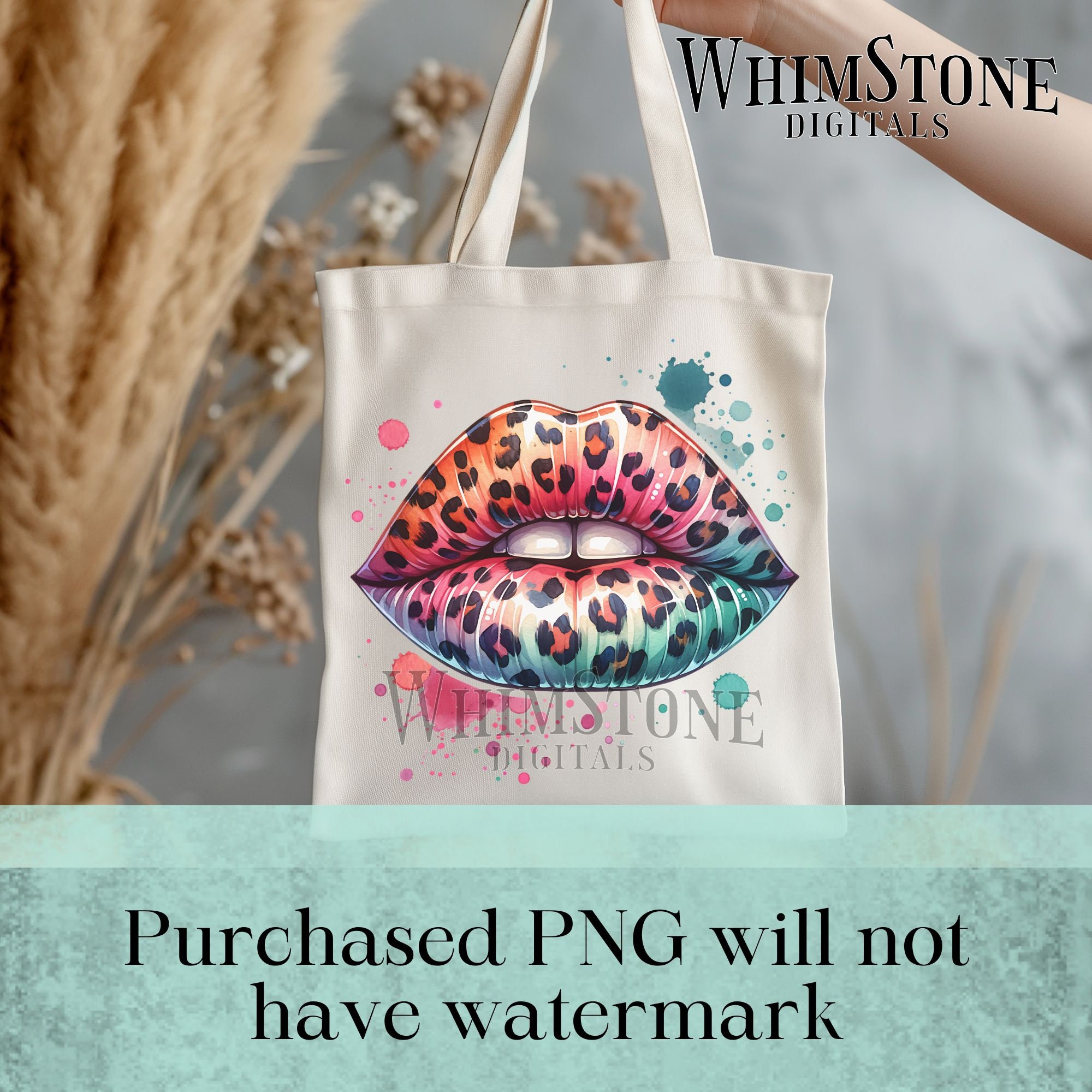 Watercolor Leopard Print Lips PNG, Artistic Lips Dtf, Watercolor Sublimation, Leopard Print ...