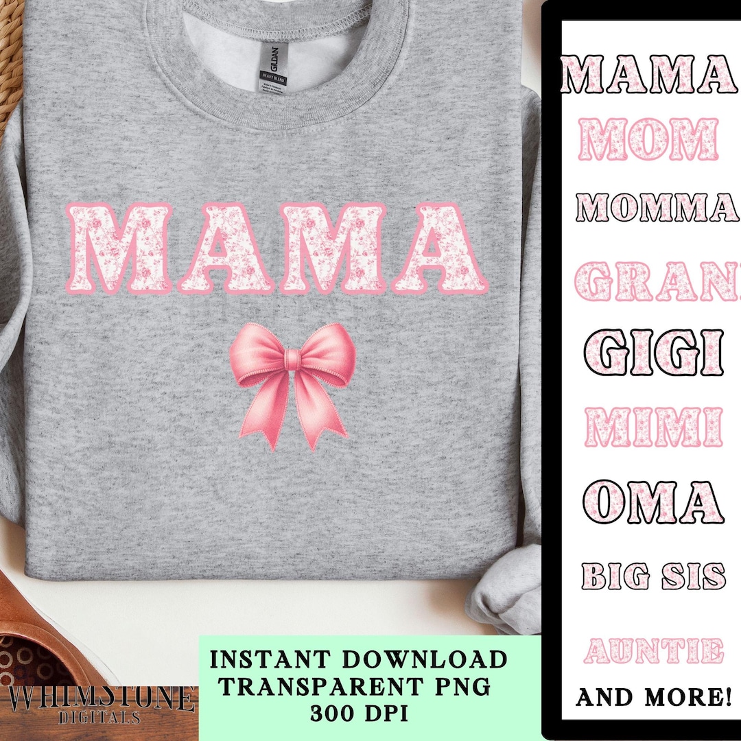 Clipart Bundle Pink Toile Floral Female Family Nicknames Pngs Coquette ...