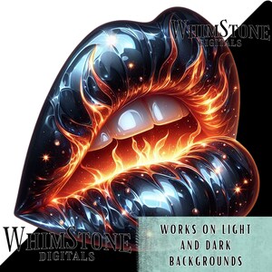 Fiery Lips PNG, Lips Dtf Design, Artistic Lips Clipart, Kiss Lips ...