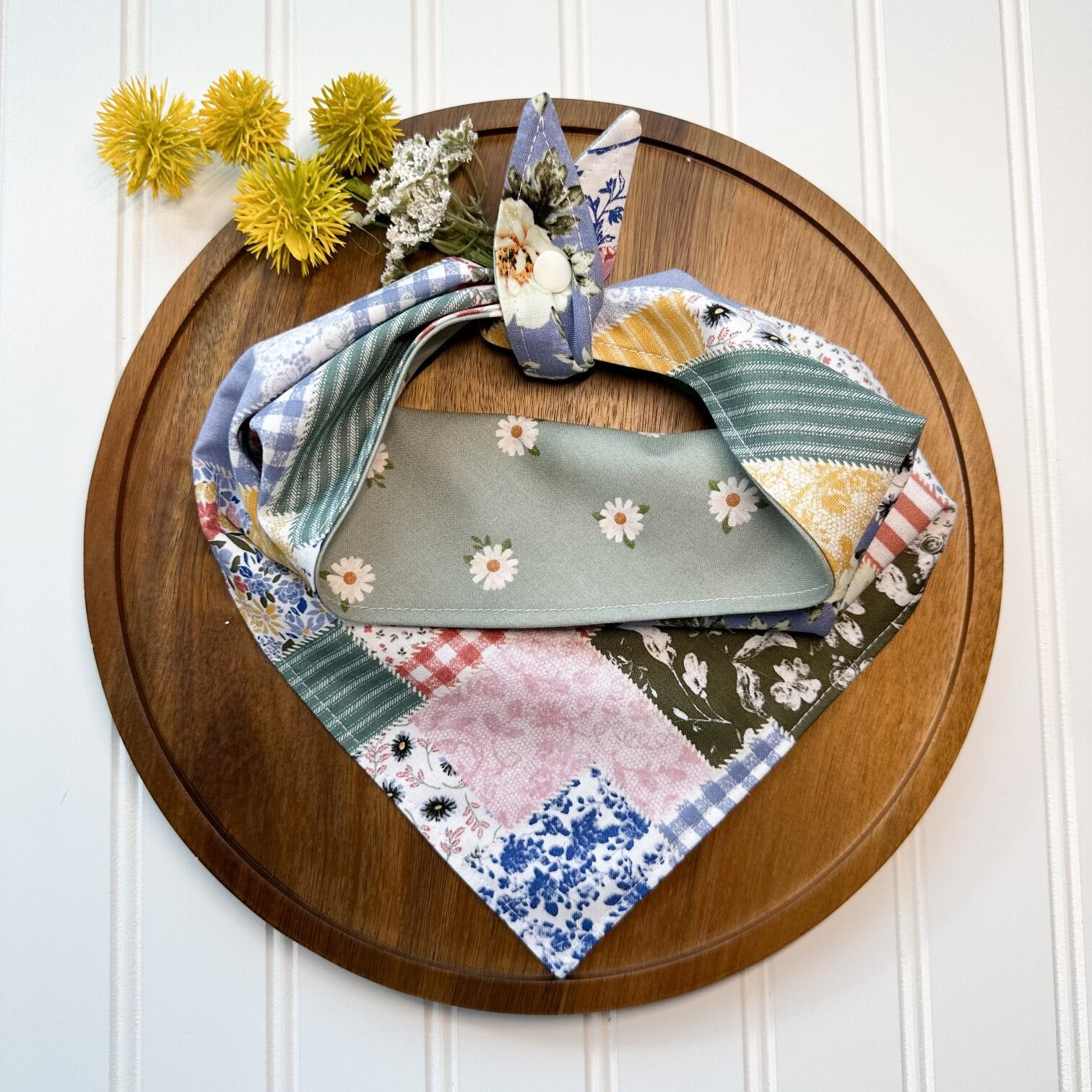 Patchwork Daisy Bandana - Etsy