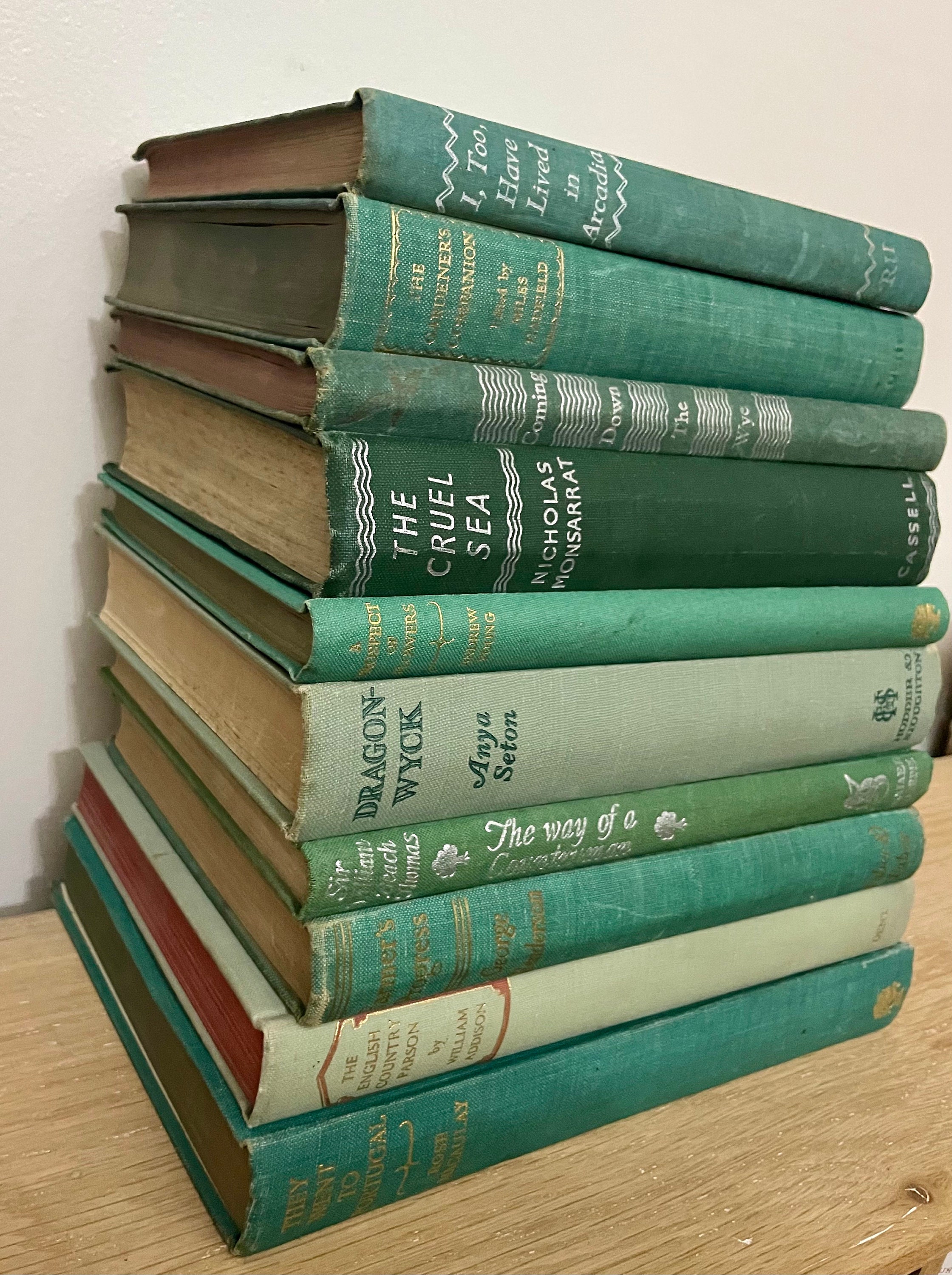 Teal Green Tones Home Decor 1940's Vintage Hardback Book Bundle of 10 ...