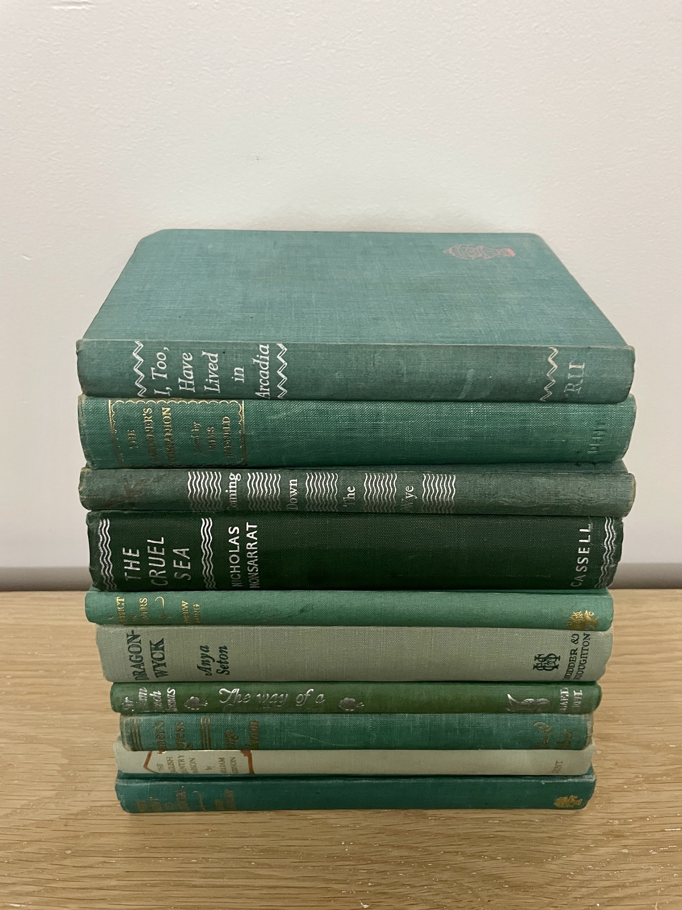 Teal Green Tones Home Decor 1940's Vintage Hardback Book Bundle of 10 ...