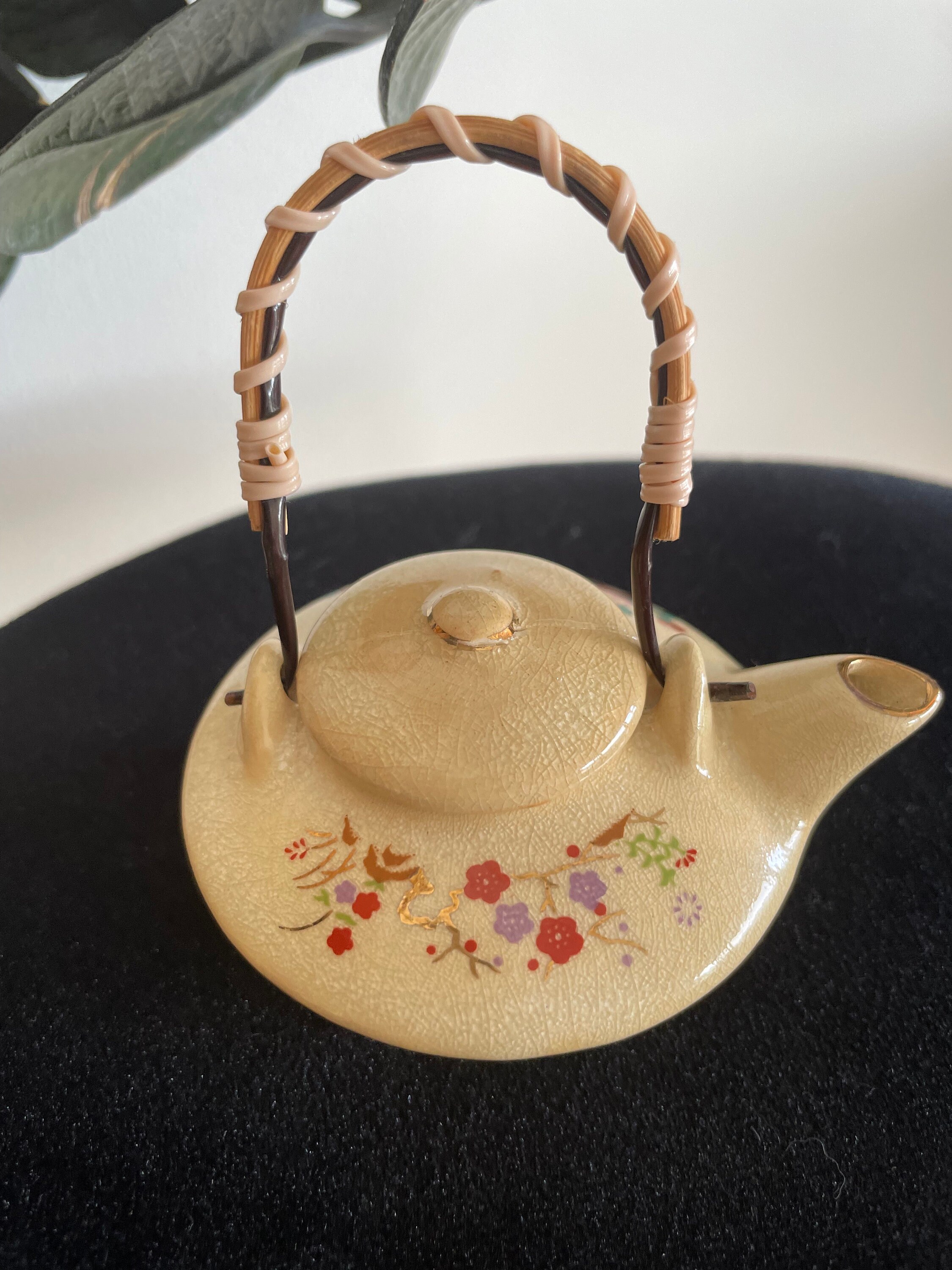 Vintage Miniature Japanese Sake Set Satsuma Ware Pottery Ceramic Teapot ...