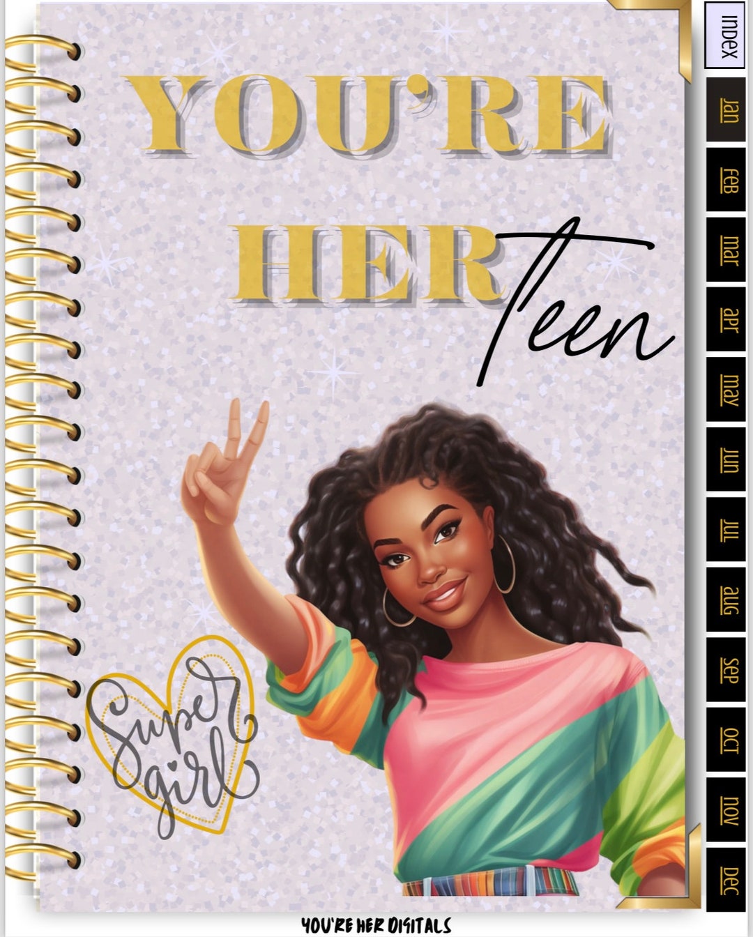 Undated Teen Digital Planner and Journal, Self Care, Monthly, Weekly ...