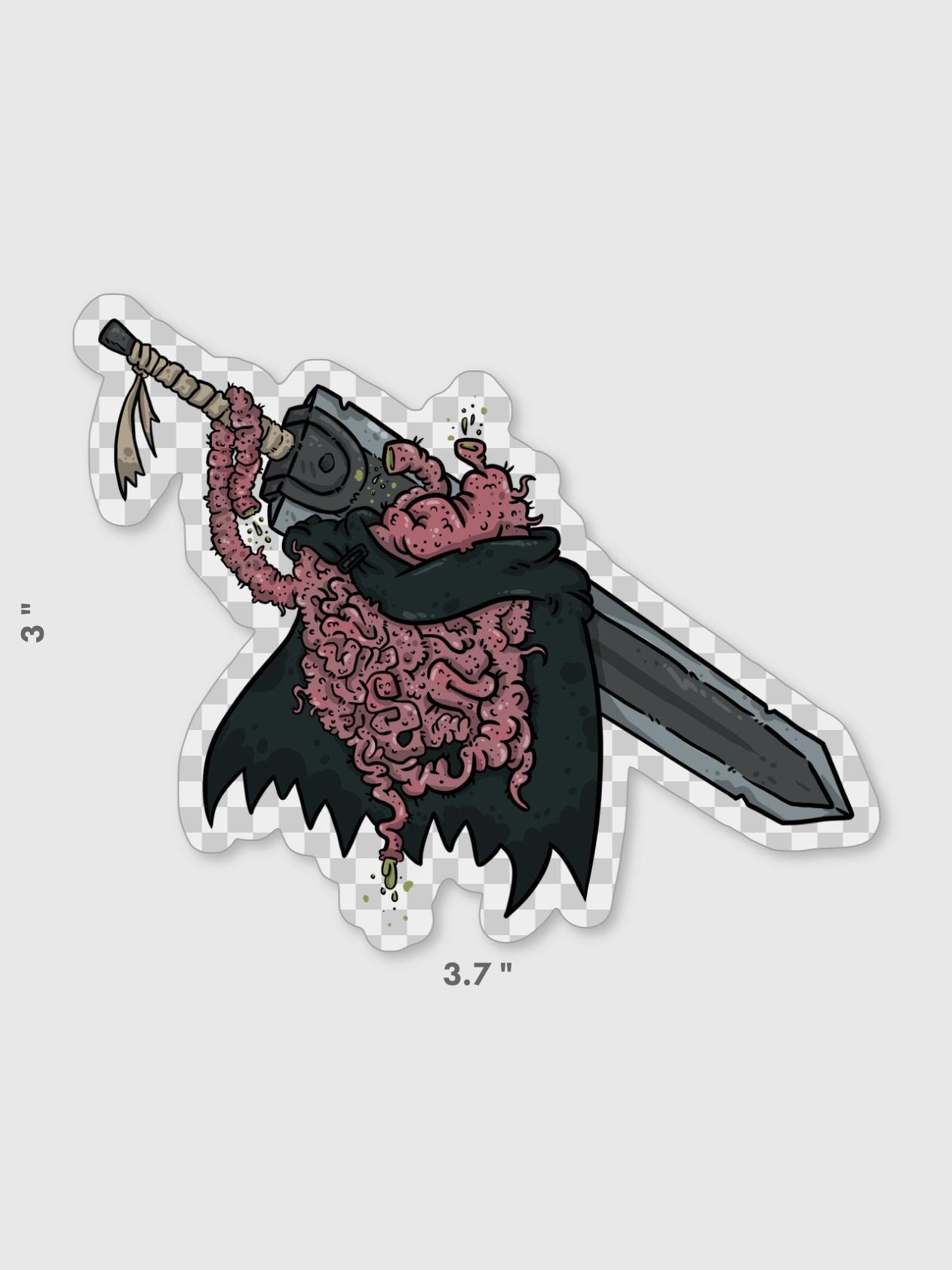 GUTS Berserk Sticker, Clear Vinyl, Waterproof Decal - Etsy