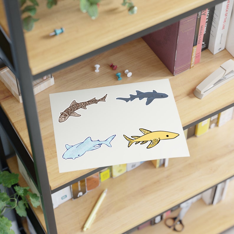 Shark Sticker Sheets Whale Shark Sticker Sheet Leopard Shark Sticker ...