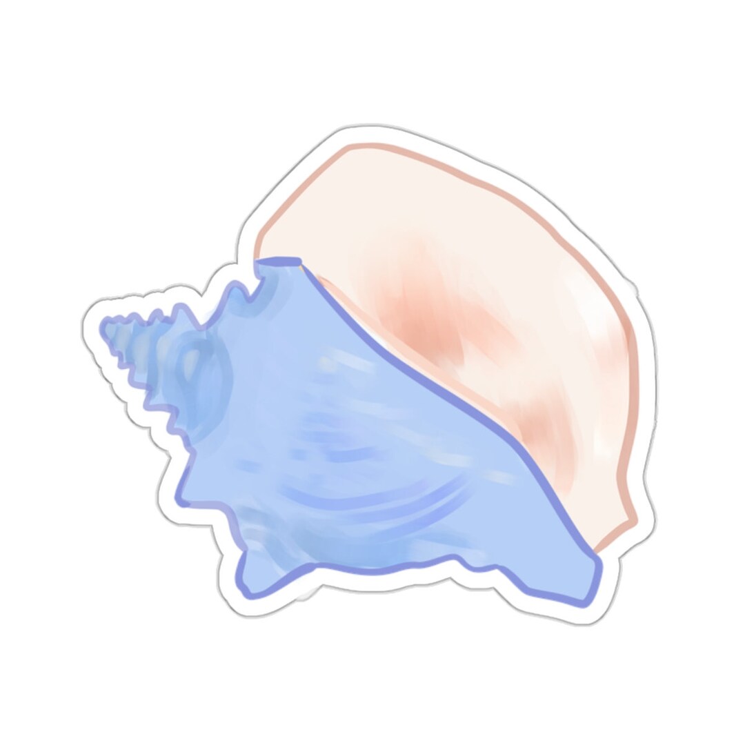 Blue Conch Shell Kiss-cut Stickers Blue Conch Sticker Blue Shell ...