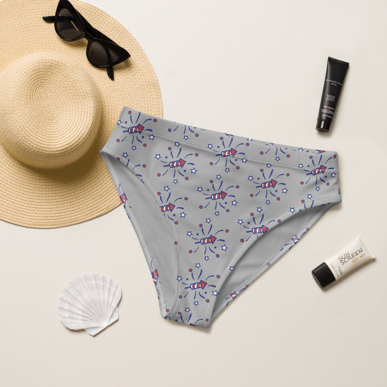 Firecracker Recycled High-waist Bikini Bottom - Etsy