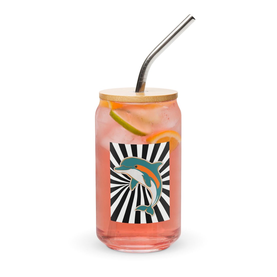 Pop Art Dolphin Can-shaped Glass - Etsy