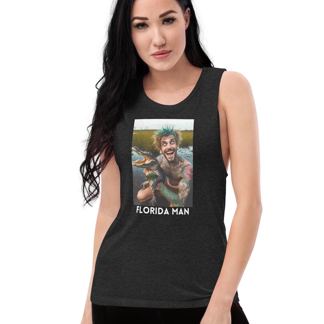 Florida Man Holding Gator Ladies’ Muscle Tank - Etsy