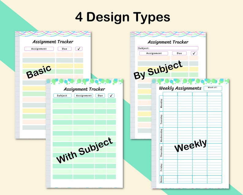 Printable Assignment Tracker, Student Planner, Homework Log, Printable ...