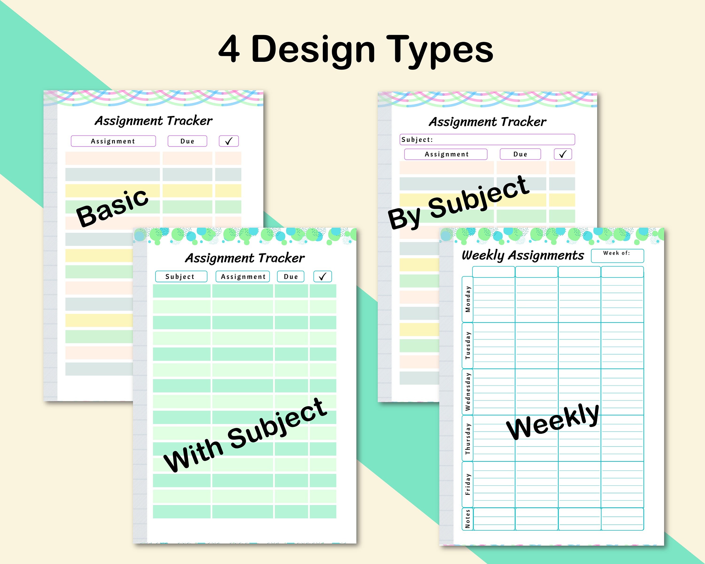 Printable Assignment Tracker, Student Planner, Homework Log, Printable ...