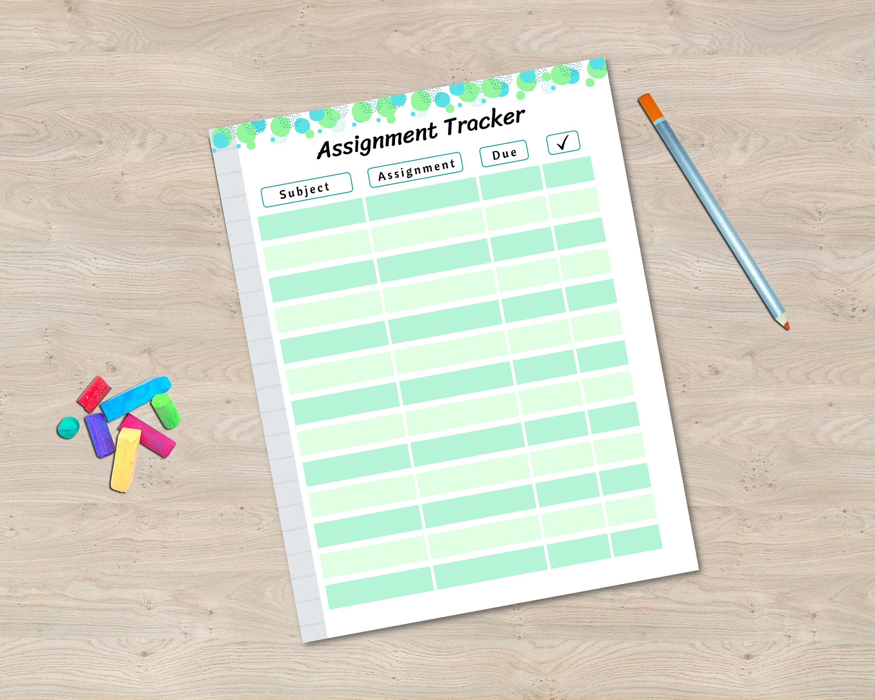 Printable Assignment Tracker, Student Planner, Homework Log, Printable ...
