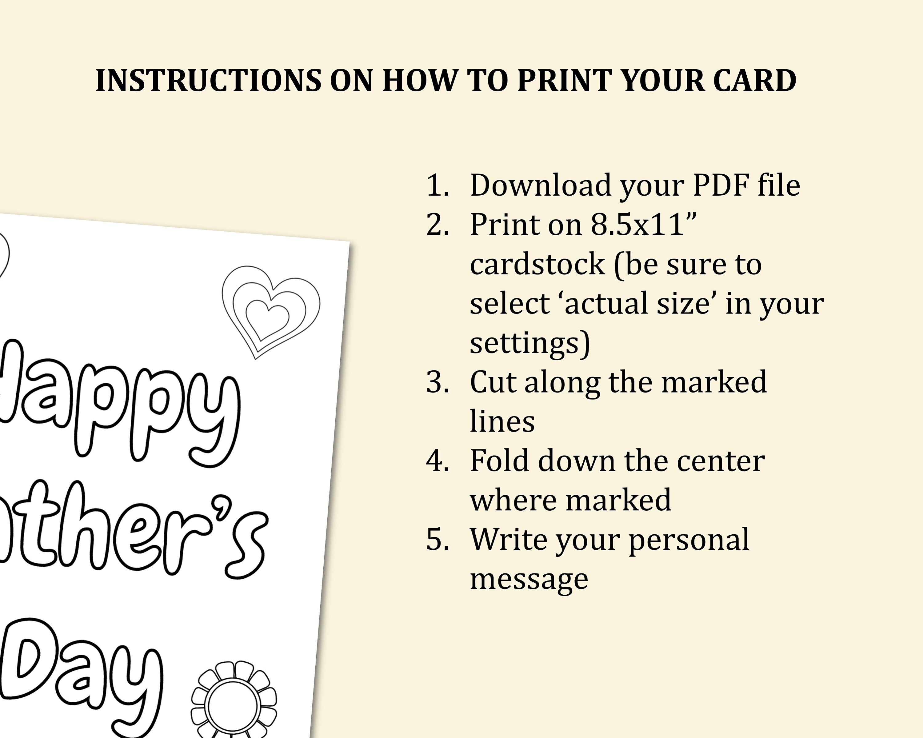 Printable DIY Coloring Father's Day Card, Father's Day Card From Kids ...