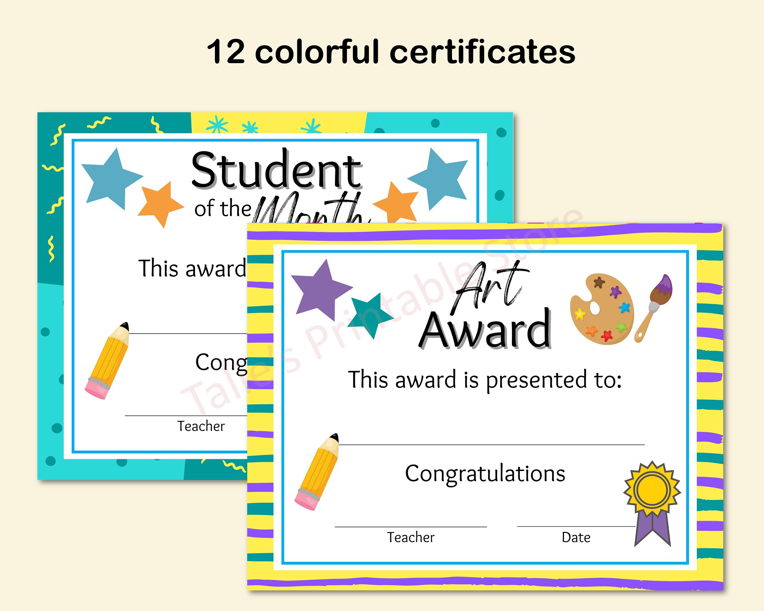 School Classroom Certificates, Certificate Set, Printable School Award ...