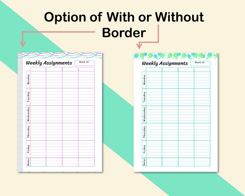 Printable Assignment Tracker, Student Planner, Homework Log, Printable ...