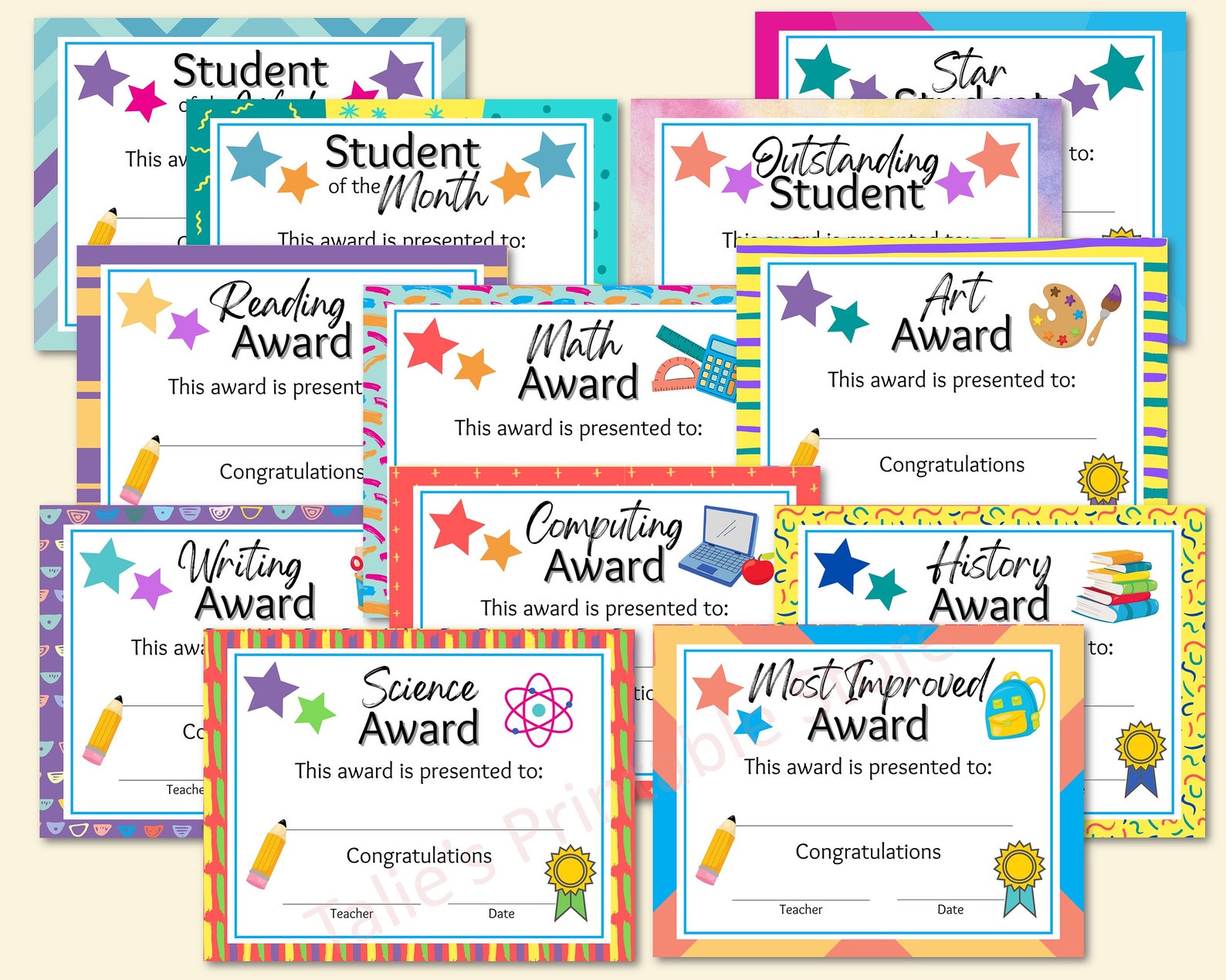 School Classroom Certificates, Certificate Set, Printable School Award ...