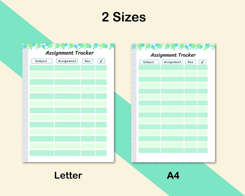 Printable Assignment Tracker, Student Planner, Homework Log, Printable ...
