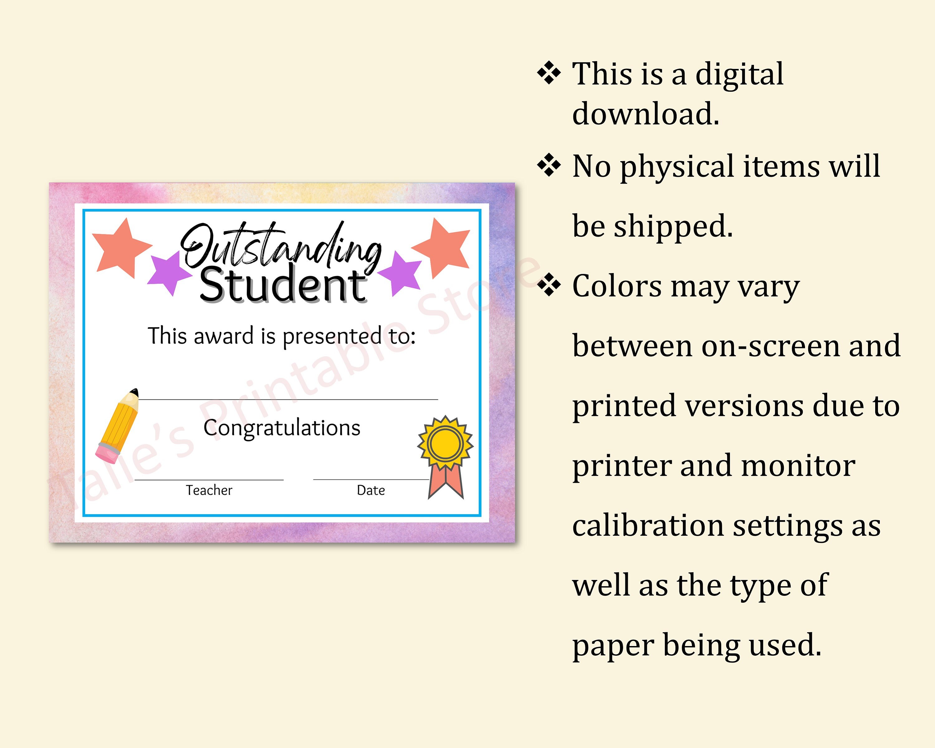 School Classroom Certificates, Certificate Set, Printable School Award ...