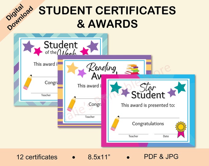 Student of the Month Certificate, Certificate for Students, Awards for ...
