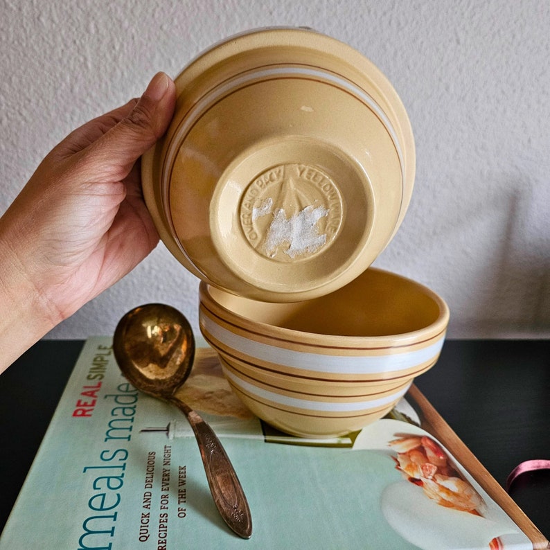 Over and Back Yellow Ware Bowls - Etsy