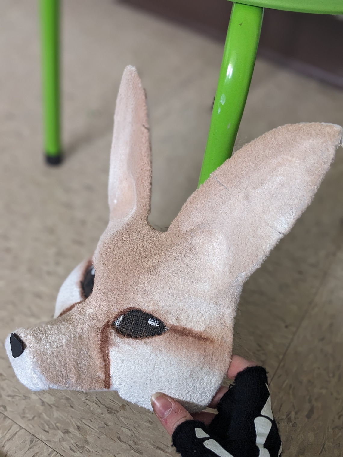 Fennec Fox Mask - Black Mesh Eyes - Hand Painted -reqdu to Find a New ...