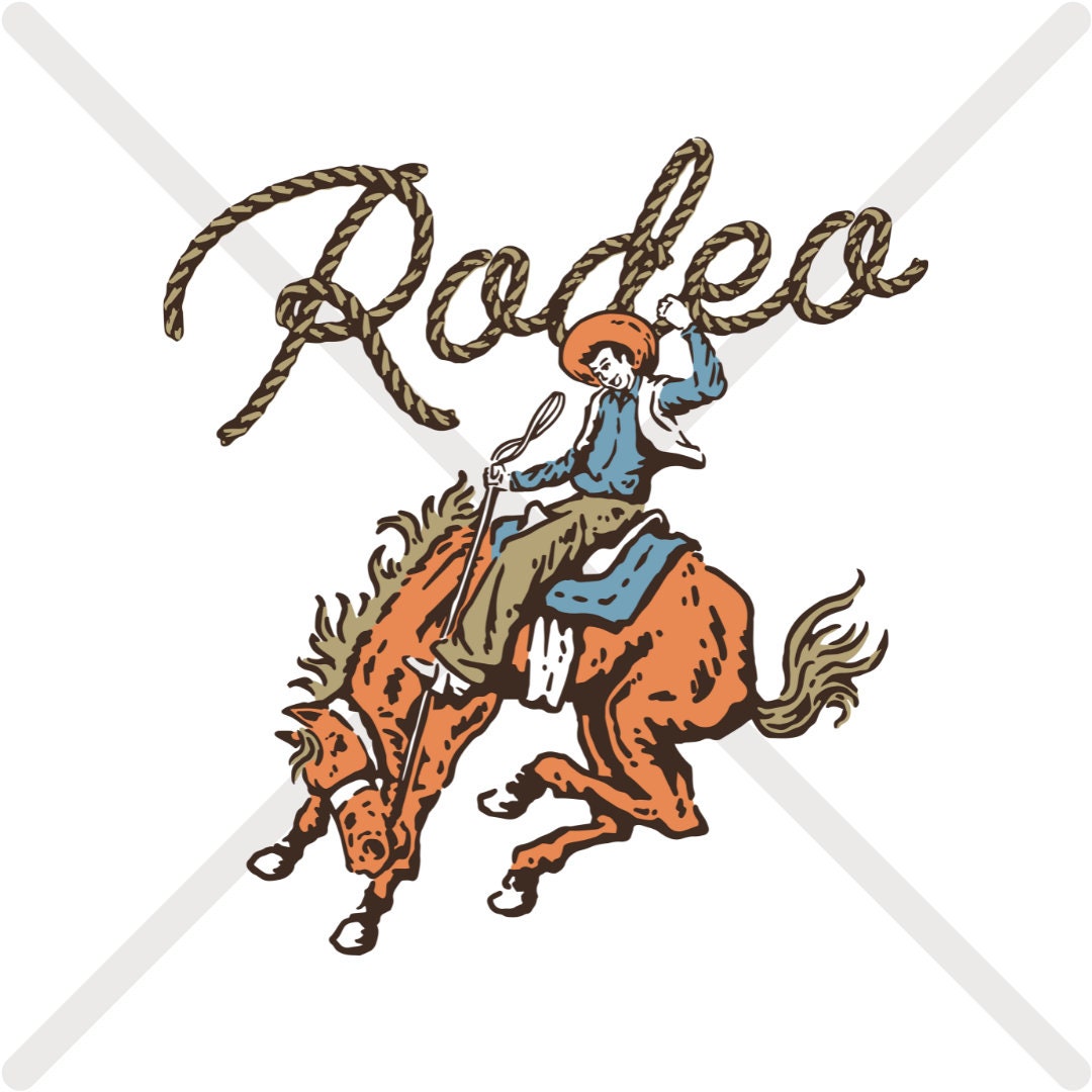 Rodeo Cowboy Retro Illustration SVG PNG - Etsy