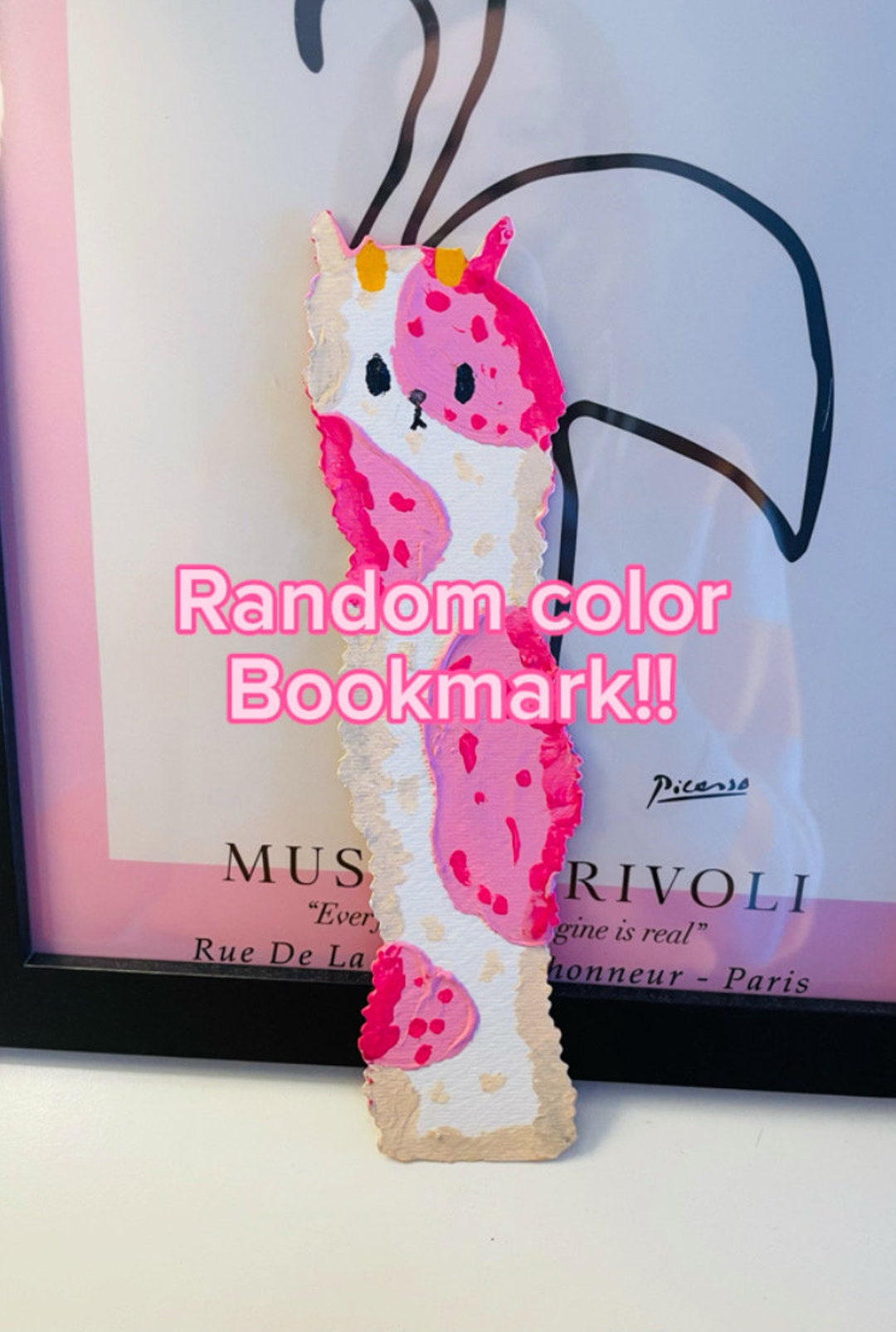 Random Color Cow Lama Bookmark Handmade Gauche Paint Preppy Cute Book ...