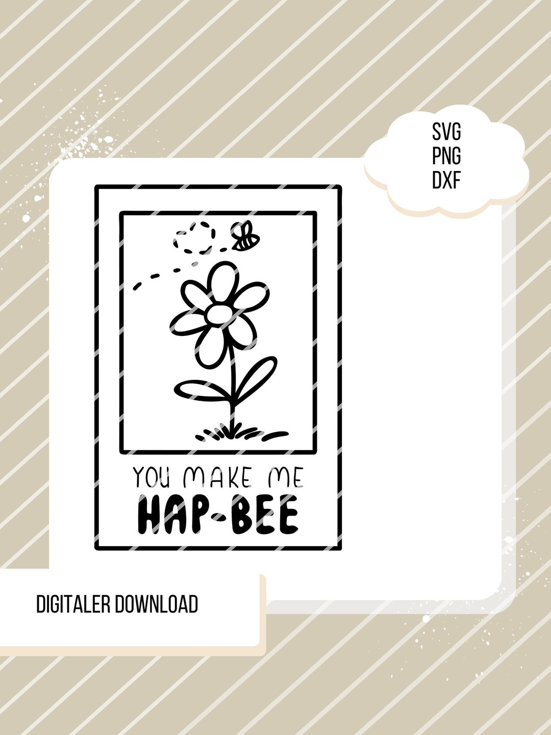 Plotter File you Make Me Hap-bee SVG, PNG, DXF Digital Download - Etsy