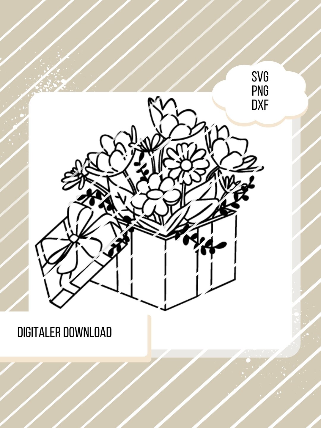 Plotter File Flower Box SVG, PNG, DXF Digital Download - Etsy