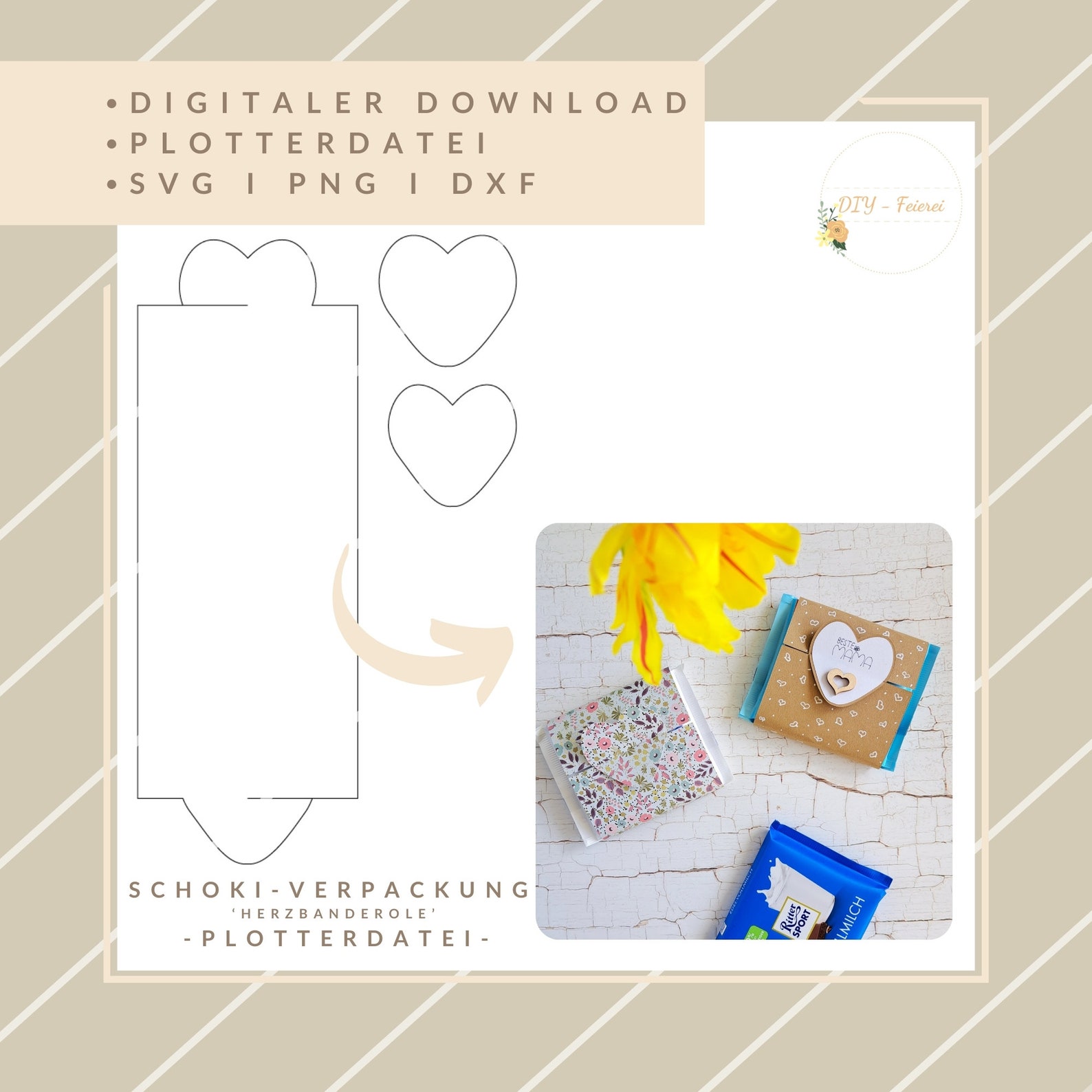 Plotter File Banderole "heart" - SVG, PNG, DXF - Digital Download ...