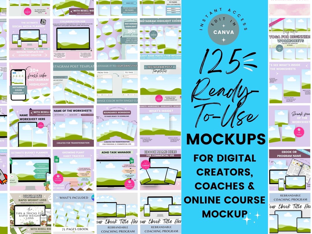 125 Canva Mockup Templates for Coaches and Course Creators | Digital ...