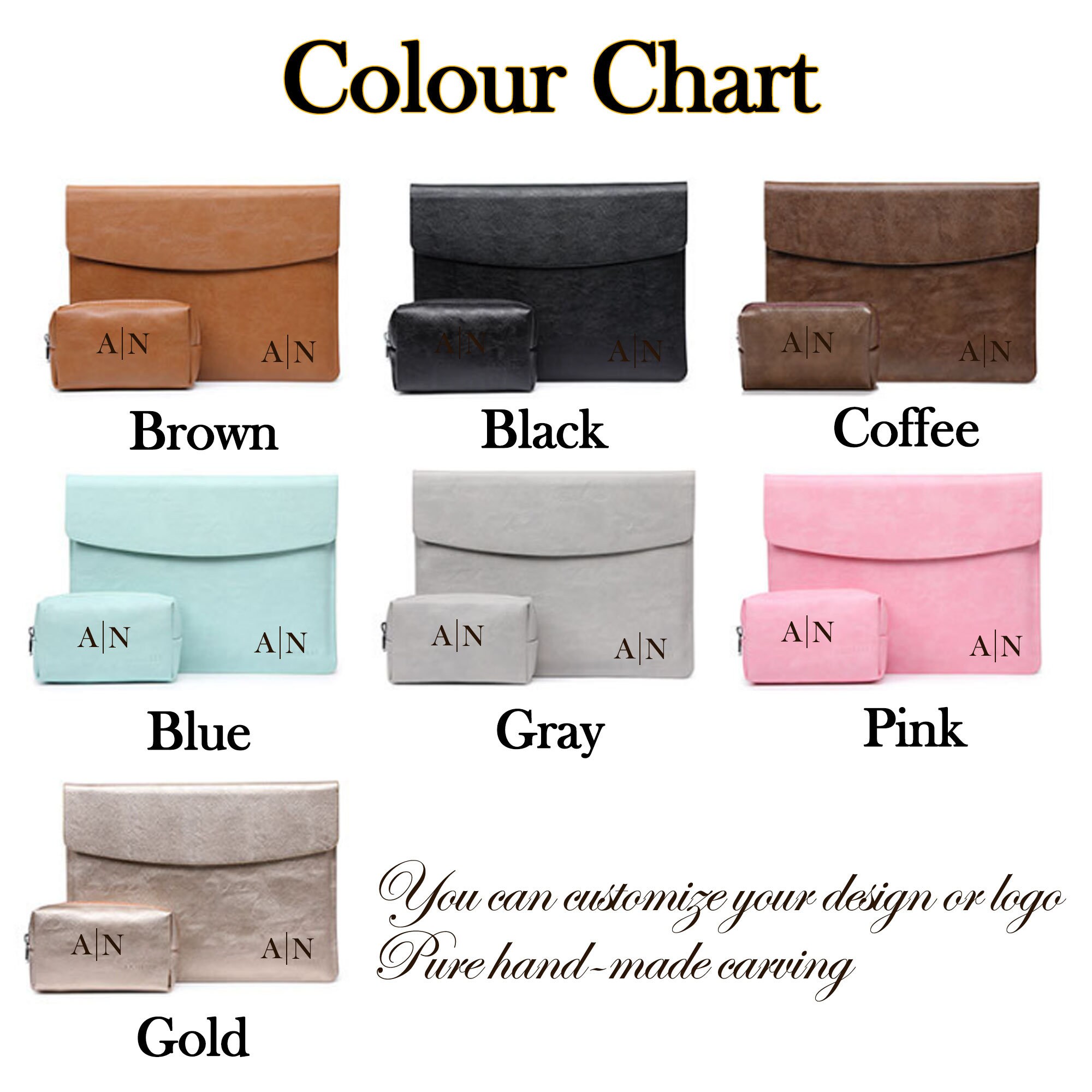 Personalized Leather Laptop Sleeve Case Bag With Document Holder ...