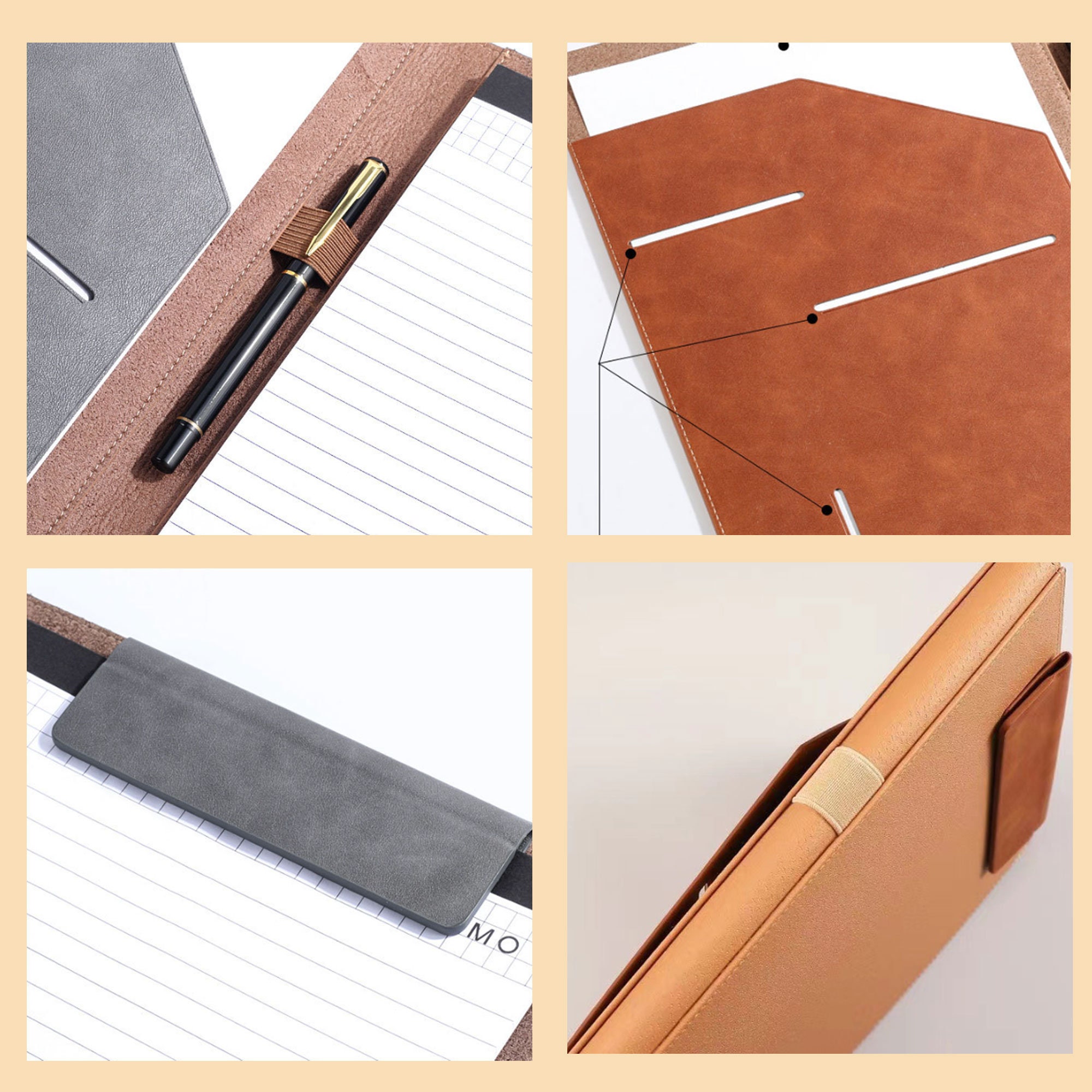 Personalized Leather Portfolio, Custom Portfolio With Zipper, Custom ...