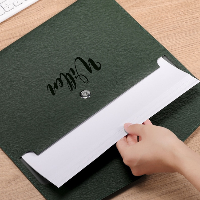 Personalized Leather File Folder, Custom Leather Document Case, Engrave ...