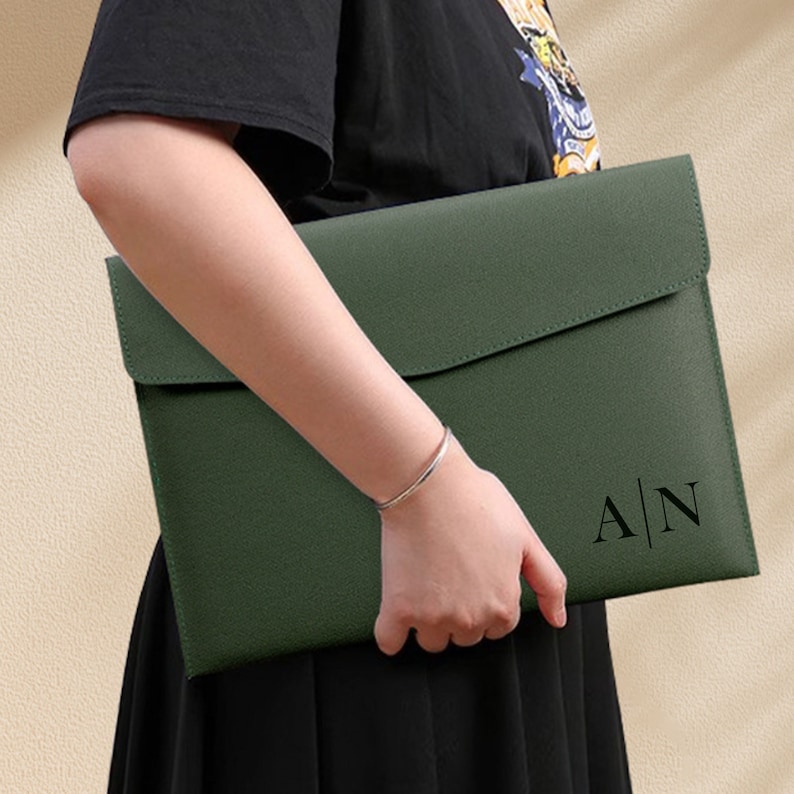 Personalized Leather File Folder, Custom Leather Document Case, Engrave ...