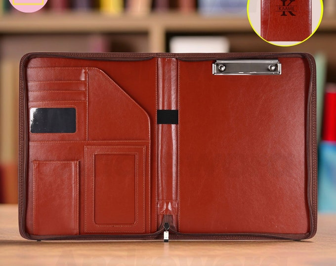 Personalised Text A4 Zipped Conference Folder Executive Portfolio ...